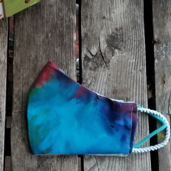 Handmade | Other | Blue Abstract Art Face Mask Handmade | Poshmark
